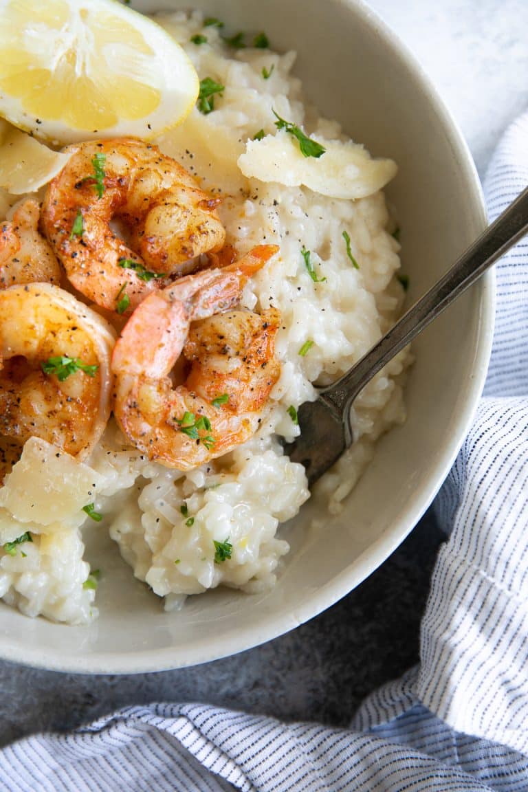 Creamy Parmesan Risotto Recipe with Shrimp - The Forked Spoon