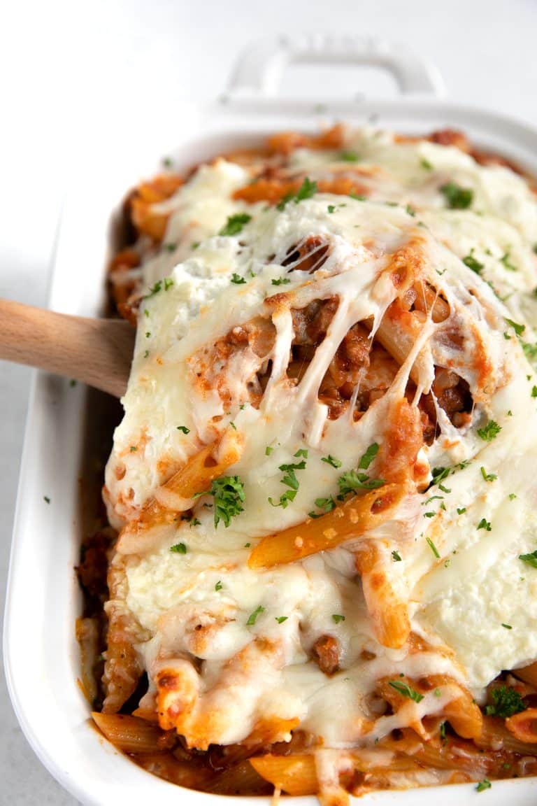 Baked Mostaccioli Recipe - The Forked Spoon
