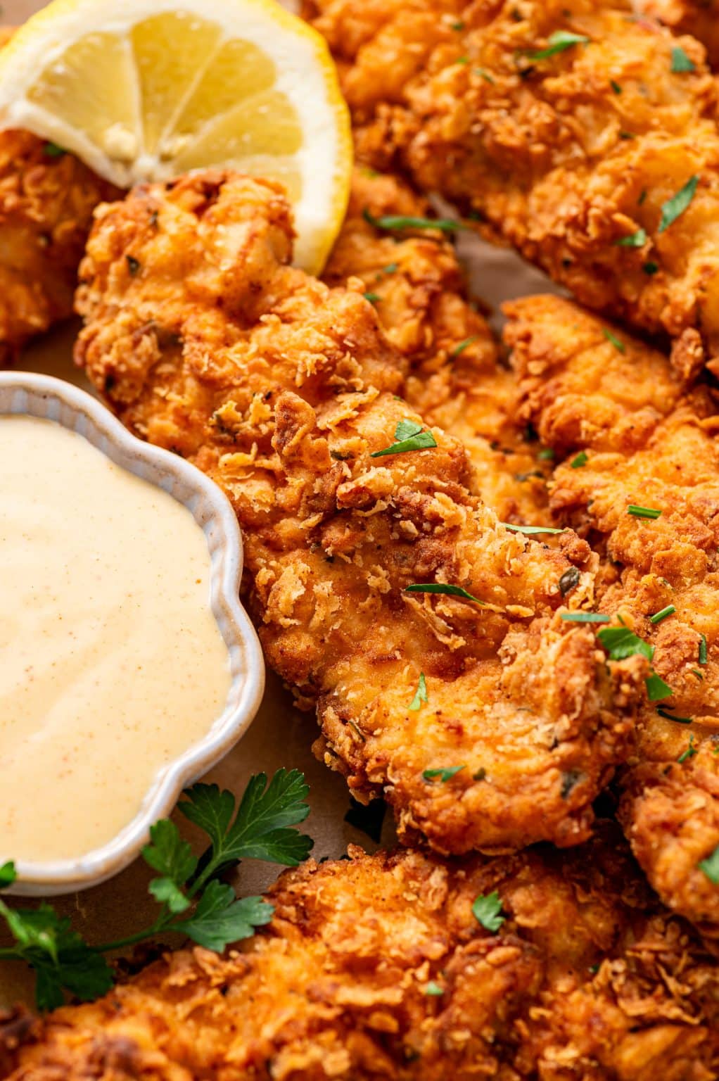 Crispy Buttermilk Fried Chicken Tenders - The Forked Spoon